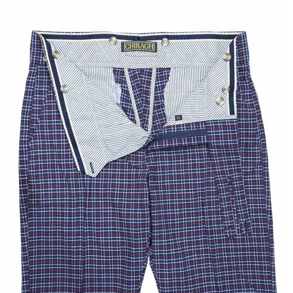Chiragh Apparel | Pants | Mens Gurkha Pants Blue Red Beige Plaid Check ...